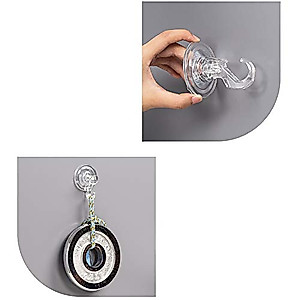 Suction Cup Hooks with Key Lock, Heavy Duty Vacuum Shower Suction Cup Hook Wall Door Glass Window Bathroom Kitchen Suction Wreath Hanger,Clear,2Pcs