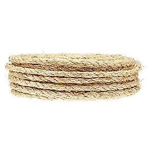 Amazon Basics Natural Fiber Twisted Sisal - 1/4 Inch x 50 Foot (6mm x 15m), Natural