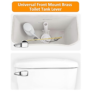 Toilet Handle Replacement Kit, 702 Universal Toilet Flush Handle, Zinc Alloy Toilet Tank Trip Lever with H2 Brass Arm Front-Mount Compatible with American Standard, Mansfield Toilet, Silver