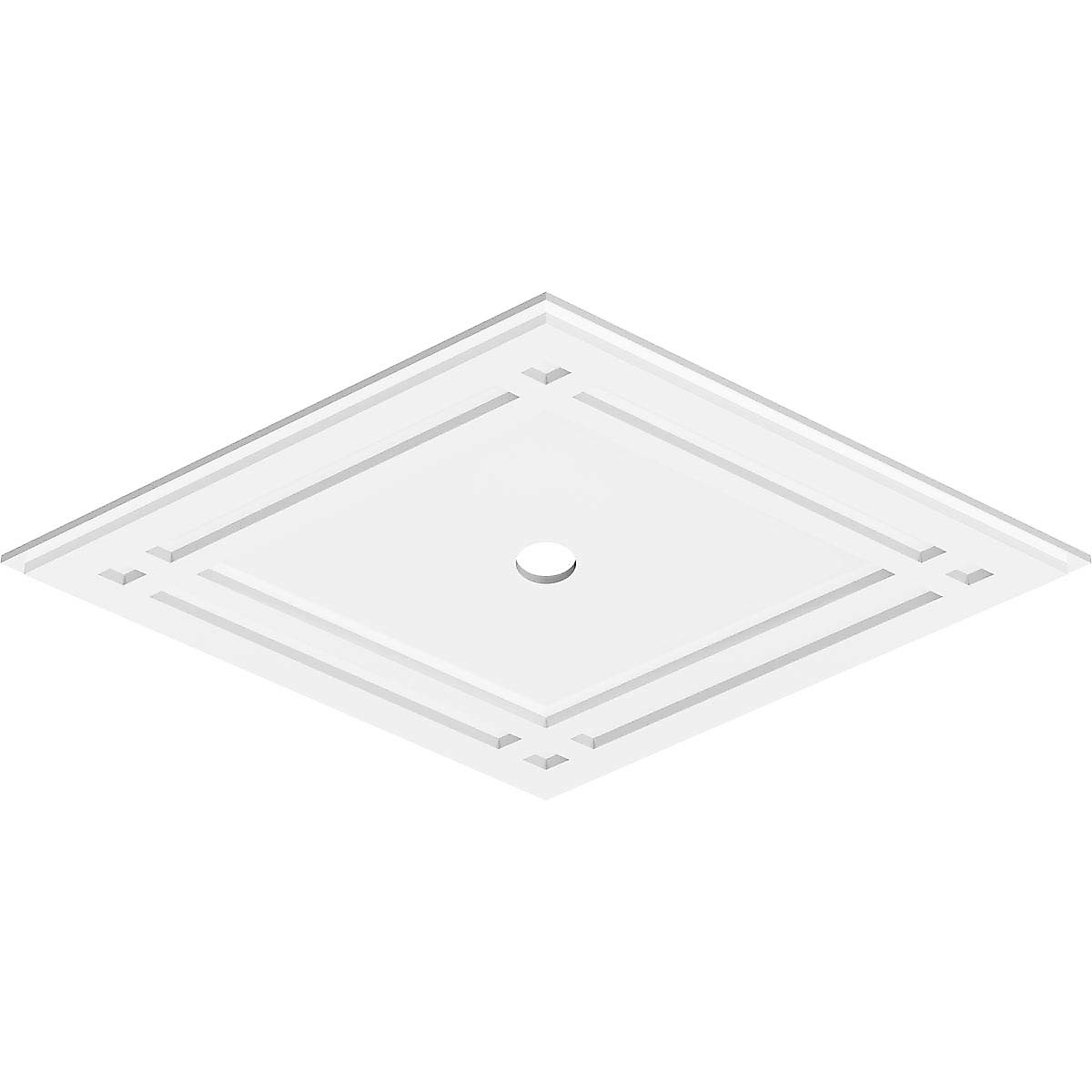 Ekena Millwork CMP36X24DD-02000 Diamond Architectural Grade PVC Contemporary Urethane Ceiling Medallions 36"W x 24"H x 2"ID x 12 3/4"C x 1"P