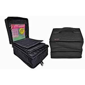 Yazzii Deluxe Double Organizer Tote Bag - Portable Storage Bag Organizer - Multipurpose Storage Organizer for Crafts, Toiletries, Medication, Cosmetics & Jewelry Black