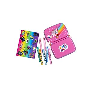 A FOR ADLEY Unicorn Rainbow Art Pouch and Pencil Case, A Fun Way to Store All Your Coloring And Drawing Necessities Complete With Custom Markers, Pens and Stickers