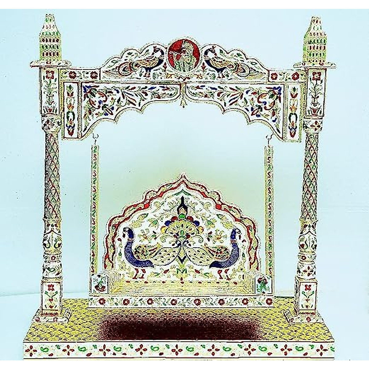 Laddu Gopal Ji Jhula Swing – for Laddu Gopal ji & Radha Krishna ji | Folding Wooden & Metallic Jhoola for Janmastmi