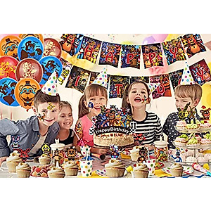 162 Pcs Game Security Party Breach Supplies,Game Merch Birthday Party Decorations 5 Nights Birthday Party at Freddys Supplies for Kids and Adults