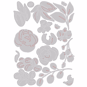 Sizzix Thinlits Die 665208 Bloom Colorize by Tim Holtz 17 Pack, Multicolor