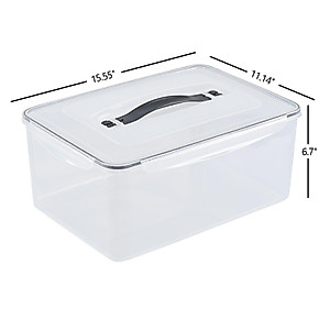 Bblina 4-Pack 14.5 L Food Sealed Storage Container, Plastic Boxes with Airtight Lid