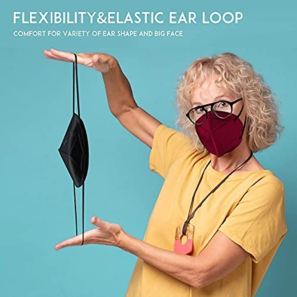 KN95 Face Mask 50PCs, 5 Layer Design Cup Dust Safety Masks, Breathable Protection Masks Against PM2.5 Dust Bulk for Adult, Men, Women, Indoor, Outdoor Use