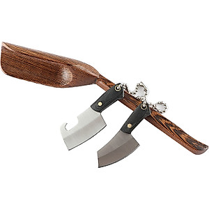 Woonsoon Multi-function Bottle Opener Mini Pocket Knife with Case, Portable Handmade Men's Novelty Keychain Outdoor Utility Camping Rescue Tools,Pack of 2