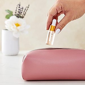 24-Pack Clear Glass Tincture Bottles with Dropper, Mini Eye Dropper Bottles for Essential Oils, Travel Aromatherapy Perfume, Liquid Cosmetics, Cuticle Oils (Gold and White, 10ml)