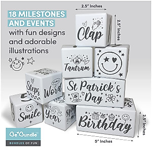 Luxury, Designer Baby Milestone Blocks for Baby boy or Girl. 8 Premium Baby Monthly Blocks to Capture More Special Memories - 18 Celebrations, All Birth Weights/Ages & Every Year from 2023-2123!!!