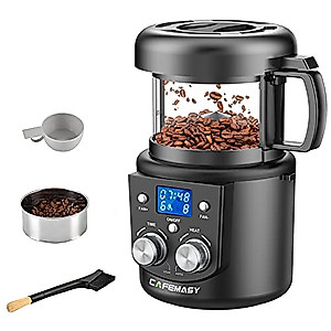 CAFEMASY Coffee Bean Roaster Machine - Home Use Air Coffee Roaster with Adjustable Timer Roasting Heating and Air Fan Setting
