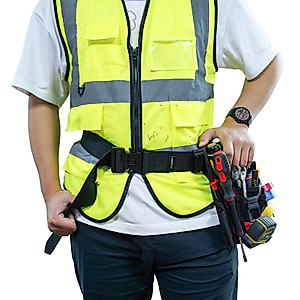 MELOTOUGH 2" Nylon Web Work Tool Belt for Men with Heavy Duty Quick Release Rugged Metal Buckle outdoor men's belt Tool Belts (Black)