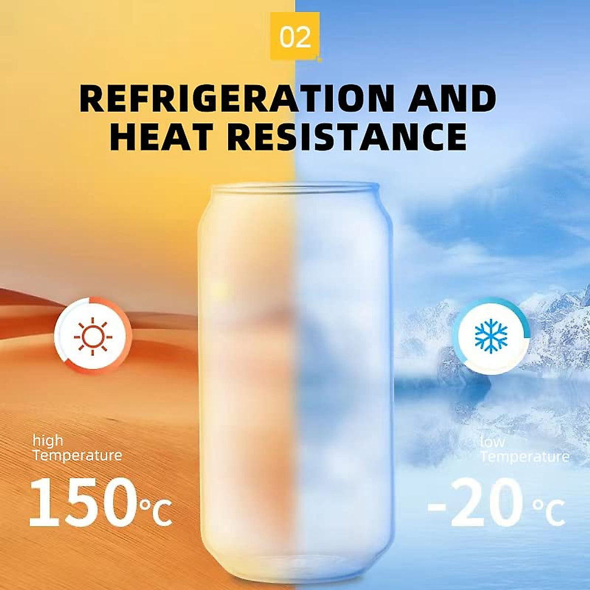 PULIS 16oz Can Shaped Beer Glass Thick bottom glass Holiday Drinking Glass Soda Can Glass Cocktail Glass Coffee Cup DIY Glass with Funny Box