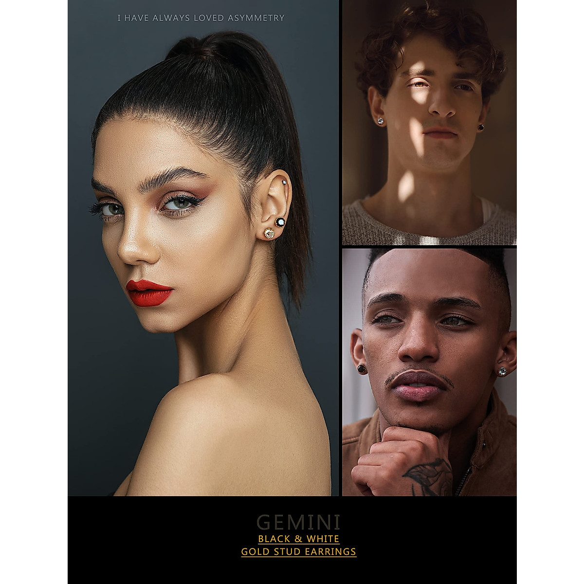 Crown Earrings Gold Earrings for Men Black and Gold Stud Earrings for Women Stainless Steel Stud Earrings Men