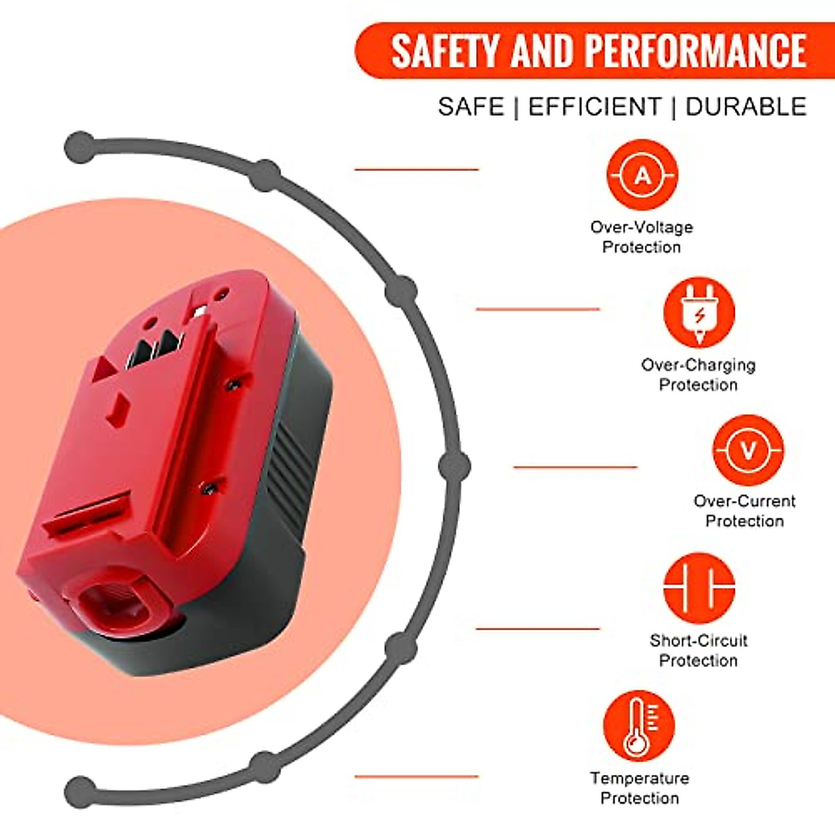 3.6Ah Ni-Mh Replacement Battery HPB18 Compatible with Black and Decker 18V HPB18 FS18FL FSB18 A1718 FEB180S A18 A18E 244760-00 A18NH FS18FL FS180BX FS18BX Firestorm Power Tools