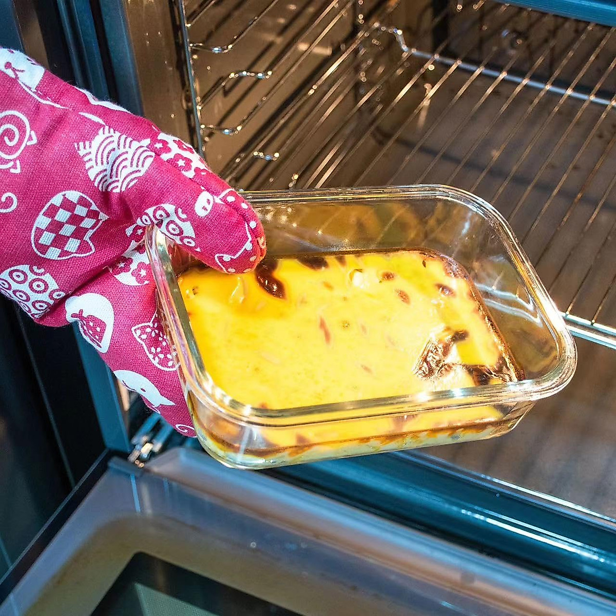 Amaxe Direct 5 Pack 36OZ Kitchen Leak-Proof Glass Food Storage Containers - Thick & Durable Glass Meal Prep Containers - Airtight Easy to Clean Glass Storage Containers with Lids