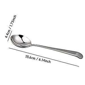 IMEEA Roud Soup Spoons SUS304 Stainless Steel Small Soup Spoons 6-Inch, Set of 4