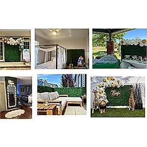 Artificial Boxwood Hedge Wall Panels 20"x20" Grass Backdrop Wall Panel with UV Protection Privacy Screen, Faux Boxwoods for Party, Wedding, Balcony, Outdoor, Indoor, Garden, Backyard Fence Decor(8Pcs)