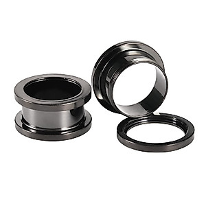 PUNKYOUTH 14PCS Ear Gauges Tunnels Plugs Stainless Steel Screw Fit Stretcher Expander Body Piercing Jewelry Set 6mm-25mm