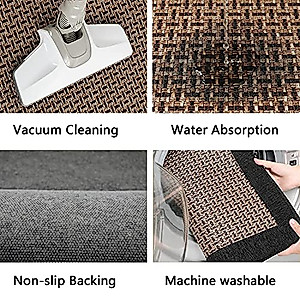 Twill Kitchen Mat Kitchen Rugs Set of 2 Kitchen Rugs and Mats Non Skid Washable Kitchen Floor Rugs for in Front of Sink Heavy Duty Standing Mat Kitchen mats for Floor Countertop Fridge Indoor