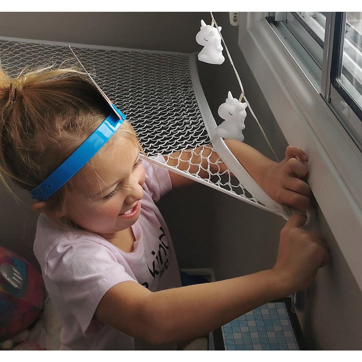 MiniOwls Toy Storage Hammock for any Room Corner. Strong and Sturdy Net for Stuffed toy Animals. Great to Keep Stuffies of the Kid's Bed. (White, X-large (Pack of 1))