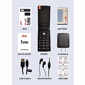 Plum Flipper 4G LTE Unlocked Flip Phone ATT Tmobile Speed Talk 2022 Model - Blue