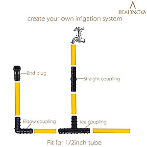 BEADNOVA Drip Irrigation Parts 10 Pcs 1/2 Inch Barbed End Plugs Goof Plugs Drip Irrigation Fittings Drip Line Connectors for 1/2 Inch Irrigation Tubing Garden Watering System (10pcs)