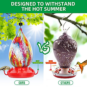 Wosnows Hummingbird Feeder for Outdoors, 26 Ounces Colorful Polymer Plastic Leakproof Hummingbird Feeders for Outside Garden Patio Hanging