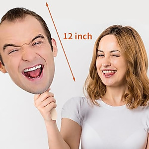 EnjoyView Custom Big Head Cutout Graduation, Fat Heads on a Stick, Fun Fathead Cardboard, Personalized Face Signs, Upload Your Photo, 1 Piece, 12” Tall