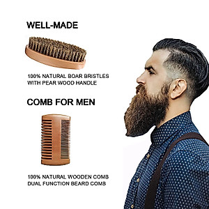 kirahiro 6-Piece Beard Catcher Kit for Shaving & Trimming & Grooming,with Beard Apron,Beard Brush,Beard Comb,Scissor,Suction Cups,Bag(Deluxe sets)