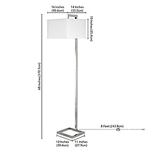 Grayson 68" Tall Floor Lamp with Fabric Shade in Polished Nickel/White