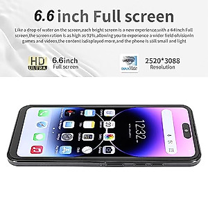 FOLOSAFENAR Big Screen Mobile Phone US Plug 100-240V 8MP 24MP 8GB RAM 256GB ROM 2520 X 3088 4G Face Unlocks Smartphone for Work (#2)