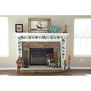 GIZIUXNE 2PCS Artificial Flowers Fake Roses Vine Plants Garland Hanging for Home Party Wedding Arch Garden Hotel Office Decor 15FT (White)…