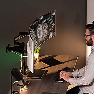 VIVO Dual Ultra Wide 13 to 38 inch Computer Monitor Mount, Fully Adjustable VESA Stand for 2 Wide Screens, STAND-V038M