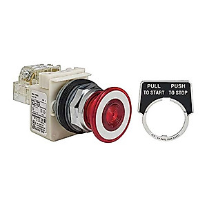 Schneider Electric 30mm Incandescent 1NO/1NC Illuminated Push Button with Maintained Pull / Maintained Push Action, Red - 9001KR9P35RH13