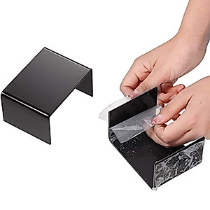 Chuangdi 2 Sets Acrylic Display Risers, Clear Product Stand, Jewelry Display Riser Shelf Showcase Fixtures for Dessert Cupcake Candy Treat Action Figure Display (Black,Medium Set)