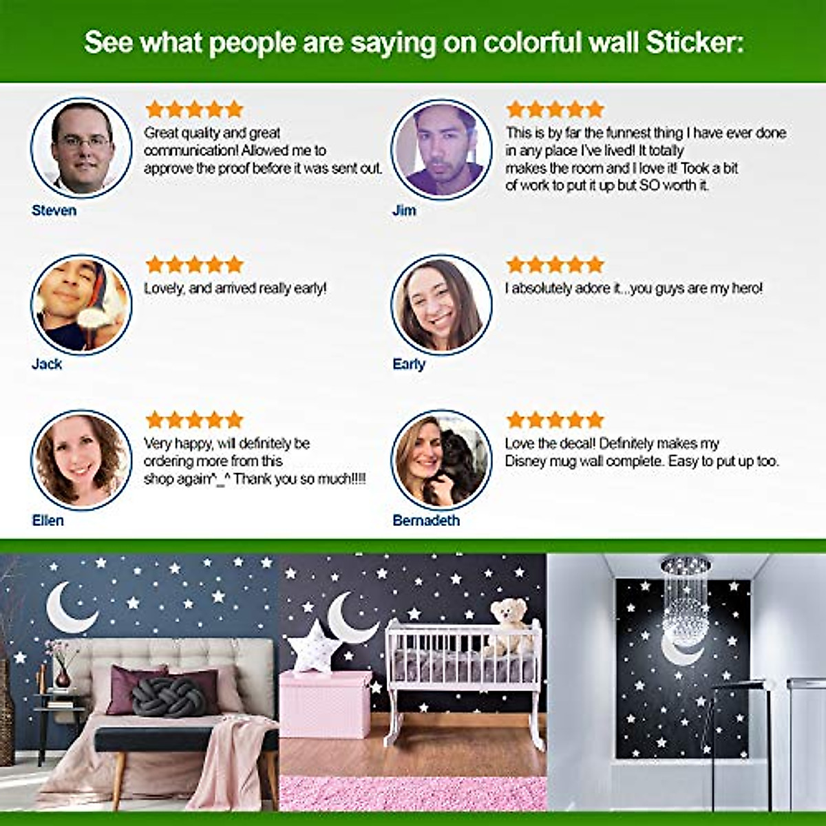 White Stars Stickers - Space Themed Bedroom Constellation Wallpaper Decor Decal - Star Moon Nursery Room Decals for Wall - 220 Stickers