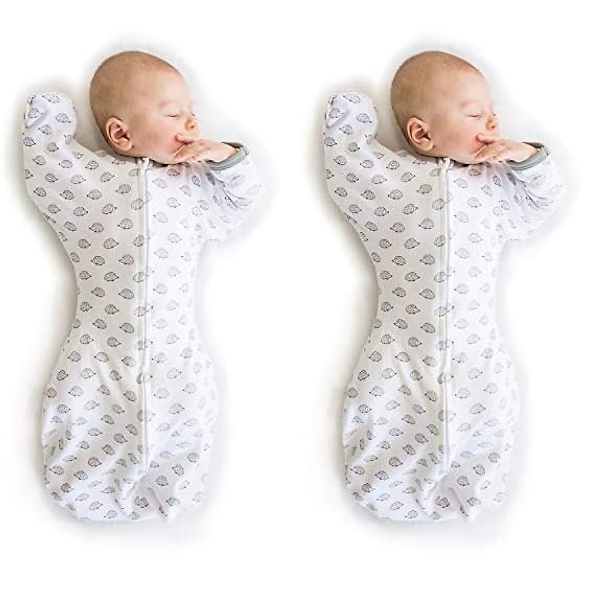 SwaddleDesigns Transitional Swaddle Sack with Arms Up Half-Length Sleeves and Mitten Cuffs, Tiny Hedgehogs, Small, 0-3mo, 6-14 lbs (Better Sleep for Baby Boys, Baby Girls, Easy Swaddle (Pack of 2)