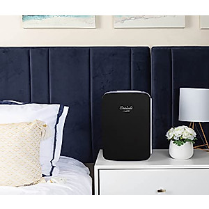 Cooluli 10L Mini Fridge for Bedroom - Car, Office Desk & College Dorm Room - 12v Portable Cooler & Warmer for Food, Drinks, Skincare, Beauty & Makeup - AC/DC Small Refrigerator with Glass Front, Black