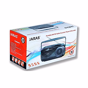 Jaras® JJ-2618 Limited Edition Portable Boombox Tape Cassette Player/Recorder with AM/FM Radio Stereo Speakers & Headphone Jack