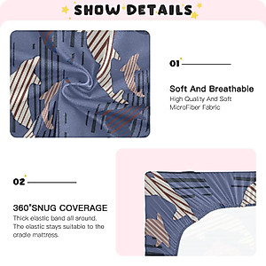 Fitted Crib Sheet for Boys Girls, Cute Dolphins Jersey Knit Baby Sheet for Standard Crib and Toddler Bed Mattresses, Cozy Soft Breathable, 28 x 52 in