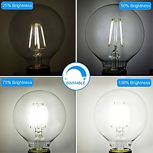 Energetic Lighting Energetic 12-Pack Dimmable LED Edison Light Bulb, G25 (G80) Globe Bulb, 60W Equivalent, 5000K Daylight, Christmas Light, E26 Standard Base, UL Listed…