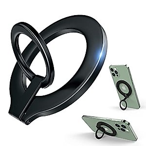 enGMOLPHY Phone Ring Holder with MagSafe, 360° Rotation Grip Finger Kickstand【Remove It to Wireless Charge】 Compatible with iPhone 14 Pro/Max/Plus, 13 12Pro/Max/Mini