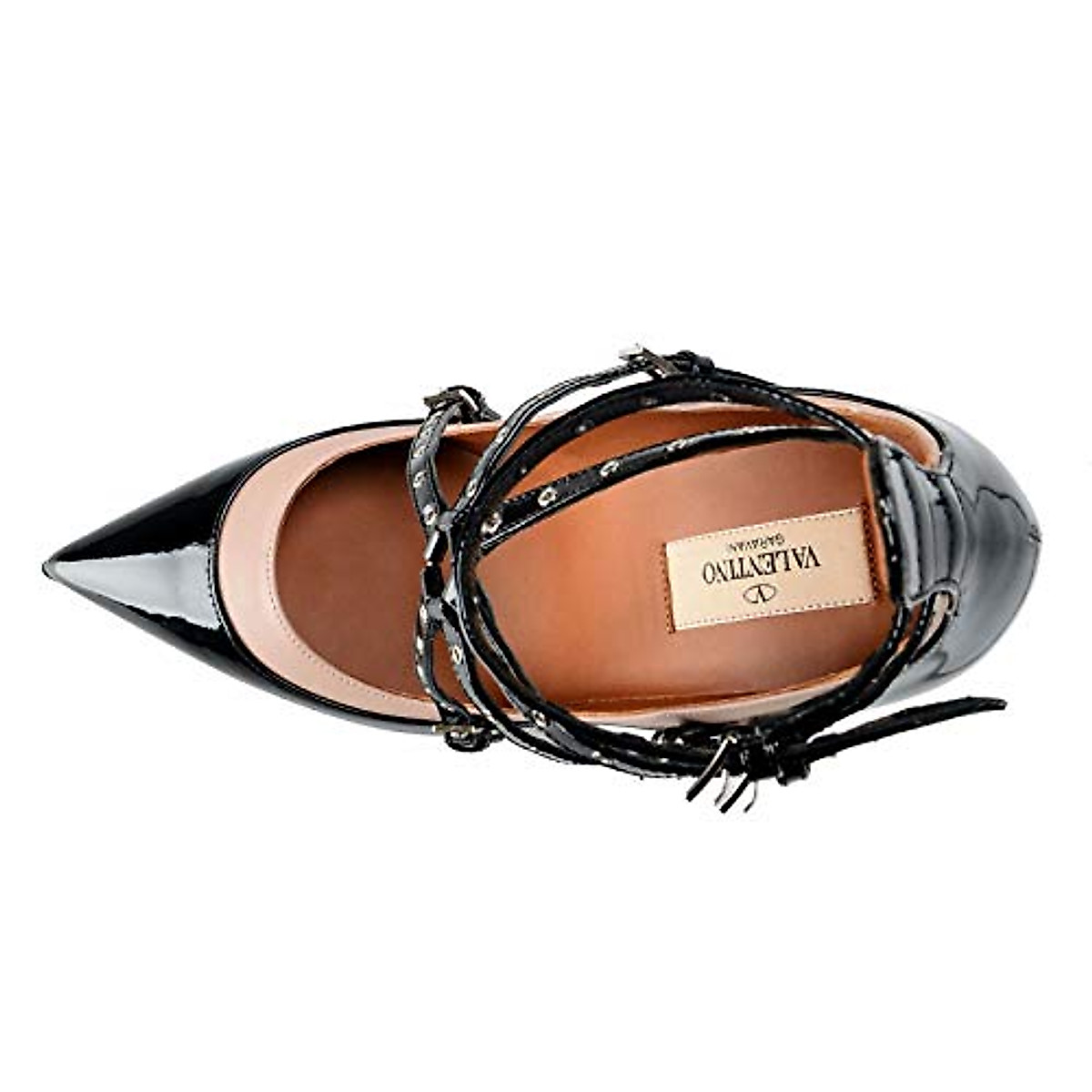 Valentino Women's Patent Leather Two Tones Ankle Strap High Heels Shoes Sz US 9 IT 40 Multi-Color