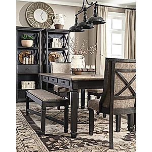 Signature Design by Ashley Tyler Creek Farmhouse 75" Display Cabinet or Bookcase with Drawers, Almost Black