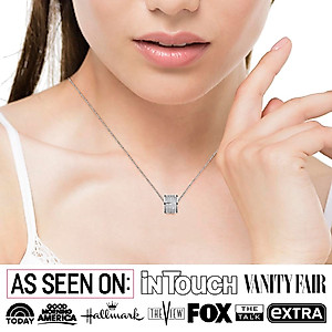 Cate & Chloe Anabelle 18k White Gold Plated Necklace for Women | Silver Pendant Necklace with Simulated Diamond Crystals, Pave Cluster Crystal Necklace, Fashion Jewelry for women