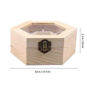 Healifty Necklace Box Unfinished Wooden Box Hexagon Jewelry Organizer Box 7 Compartments Trinket Box Treasure Storage Box for Bracelet Necklace Jewelry Storage Jewelry Box Small
