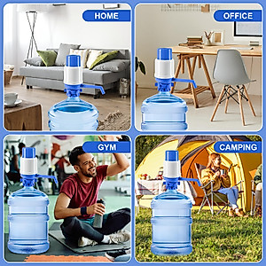 Manual Water Dispenser for 5 Gallon Bottle – Hand Press 5 Gallon Water Dispenser, Universal Fit for 2-5 Gallon Crown Top Jugs - 3 Tube Lengths, Protective Spout Cap, Cleaning Brush, BPA-Free