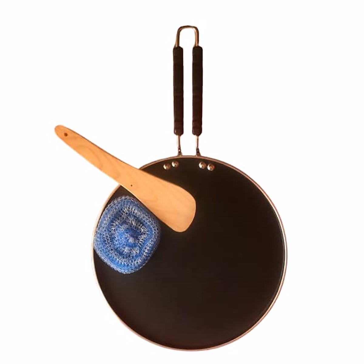 Generic Tanish Trading Roti Tawa With Steel Handle Aluminium Chapati Tawa Roti Pan Paratha Tawa Griddle Tava Crepe Pan