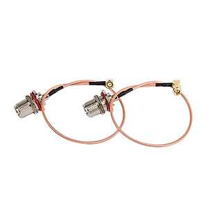 Eagles Bulkhead 2pcs 30cm/12inch/1ft RF Coaxial Coax Cable Assembly - SMA Male Right Angle to N Female Connector Adapter